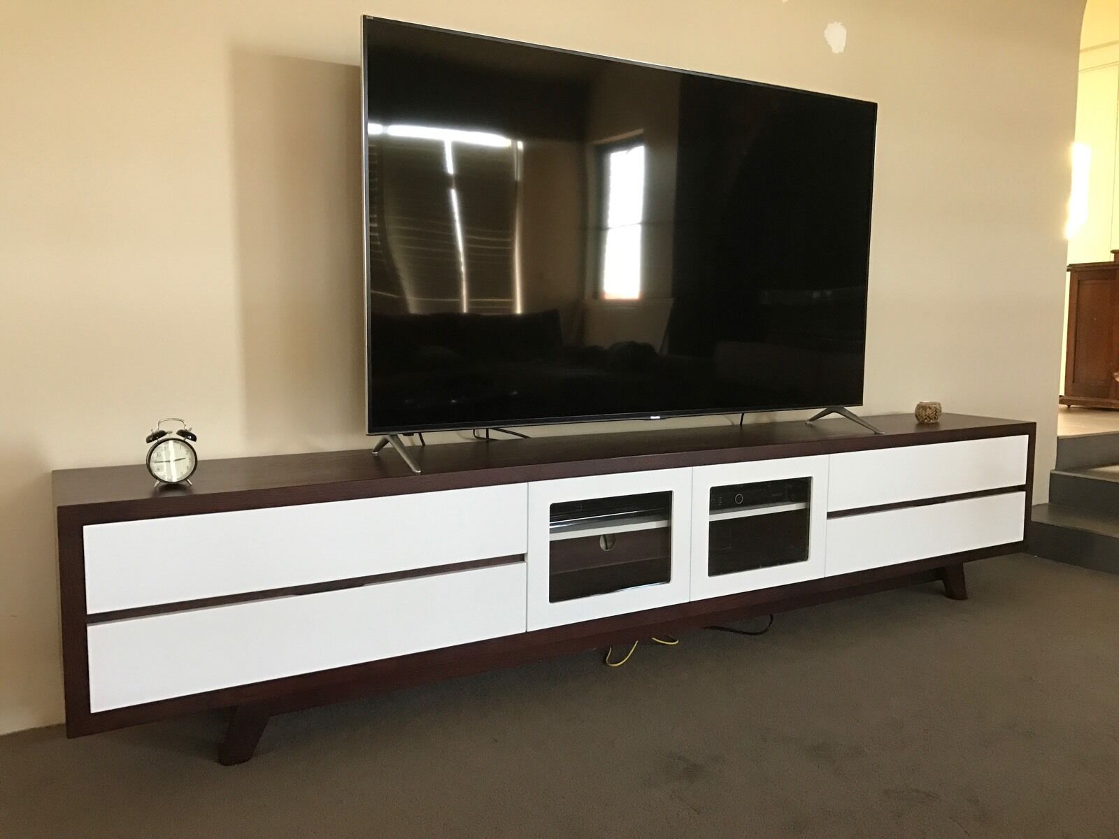Tassie Oak Retro Entertainment Unit - Australian made - AUSFURNITURE