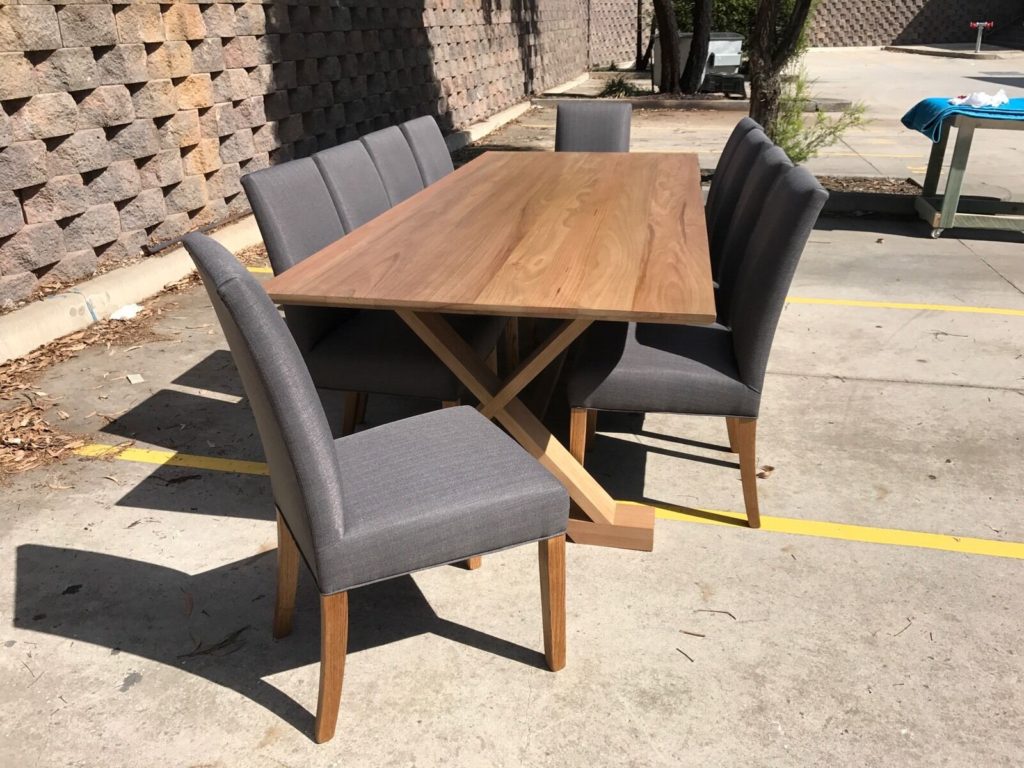 Vic Ash Hardwood Dining table - local made 11 Pieces- AUSFURNITURE