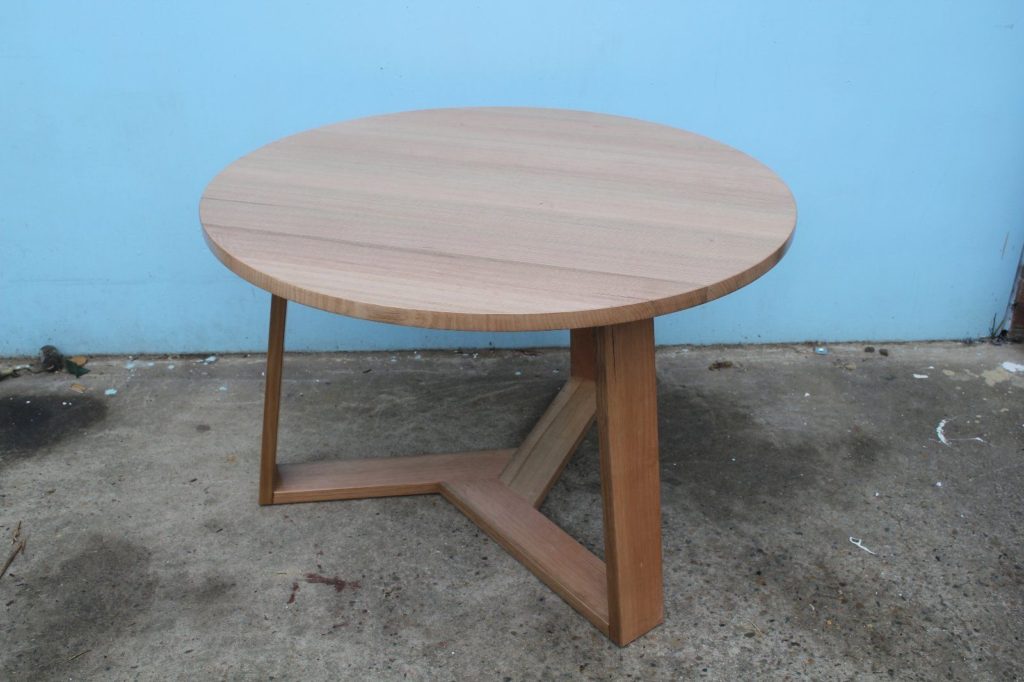 Tassie Oak Delta Round Dining Table - Local Made - AUSFURNITURE